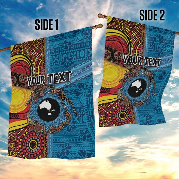 Personalised Australia and Fiji Together Garden Flag Tribal Palm Tree ...