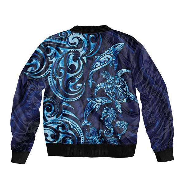 New Zealand Connecting with Seas Bomber Jacket Maori Tribal and Sea ...