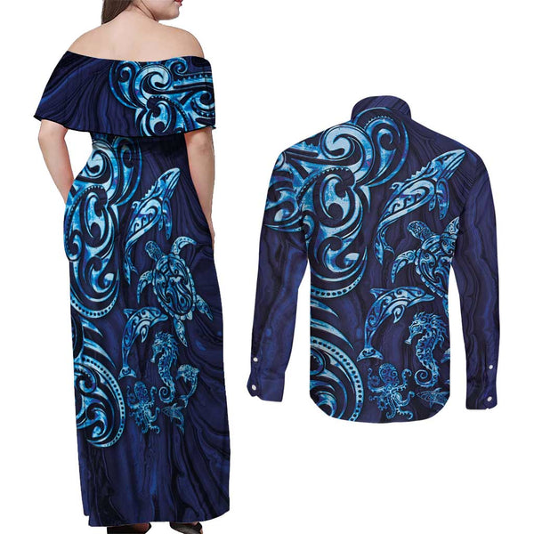 New Zealand Connecting with Seas Couples Matching Off Shoulder Maxi ...