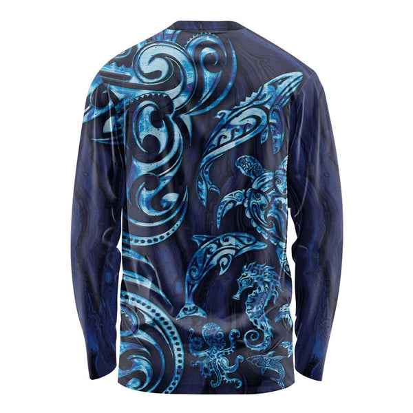 New Zealand Connecting with Seas Long Sleeve Shirt Maori Tribal and Sea ...