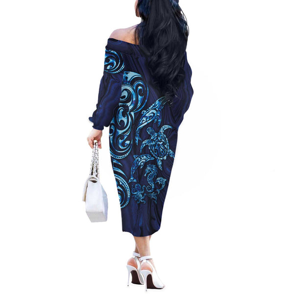 New Zealand Connecting with Seas Off The Shoulder Long Sleeve Dress ...