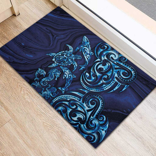 New Zealand Connecting with Seas Rubber Doormat Maori Tribal and Sea ...