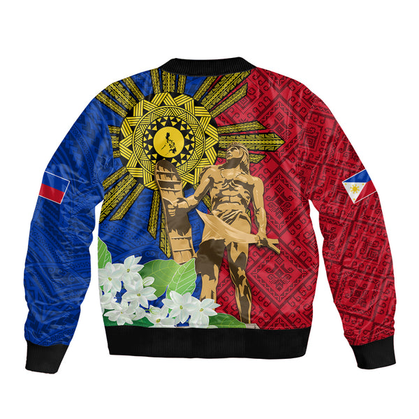 Philippines Lapu Lapu King Jasmine Flowers Bomber Jacket Filipino Sun ...