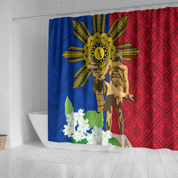 Philippines Lapu Lapu King Jasmine Flowers Shower Curtain Filipino Sun ...