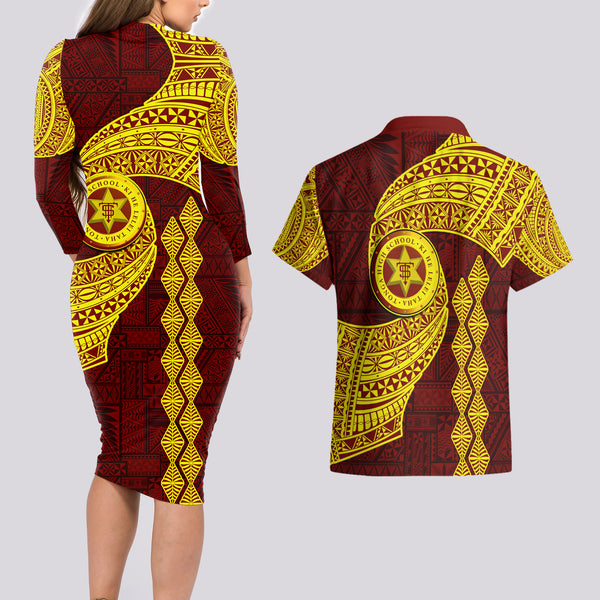 Tonga High School Couples Matching Long Sleeve Bodycon Dress and ...