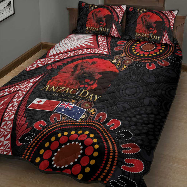 Tonga and Australia ANZAC Day Quilt Bed Set Aboriginal and Ngatu Art ...