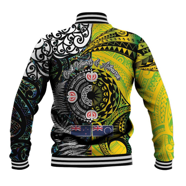 New Zealand and Cook Islands Together Baseball Jacket Tatau Art Tribal ...