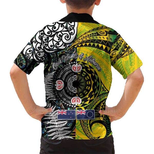 New Zealand and Cook Islands Together Kid Hawaiian Shirt Tatau Art ...