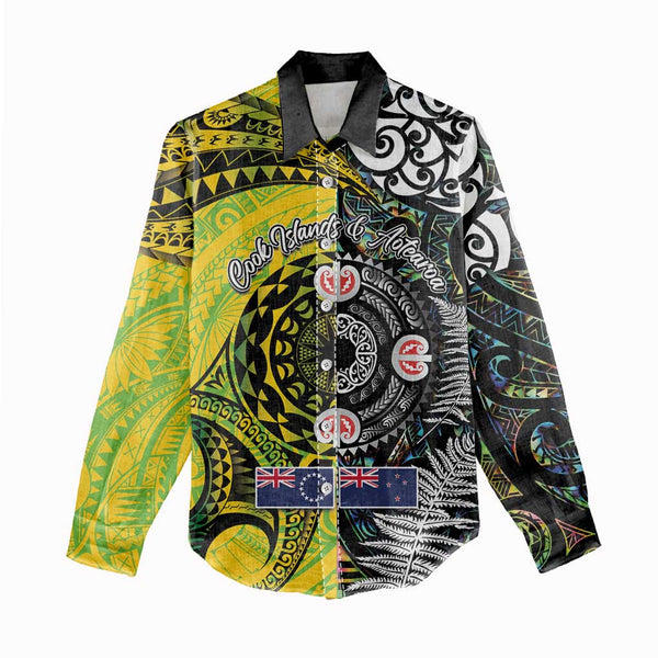 New Zealand and Cook Islands Together Women Casual Shirt Tatau Art ...