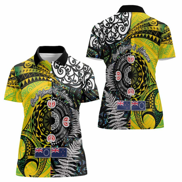 New Zealand and Cook Islands Together Women Polo Shirt Tatau Art Tribal ...