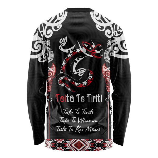 Aotearoa Toitu Te Tiriti-Maori Taniwha Long Sleeve Shirt Toitu Te ...