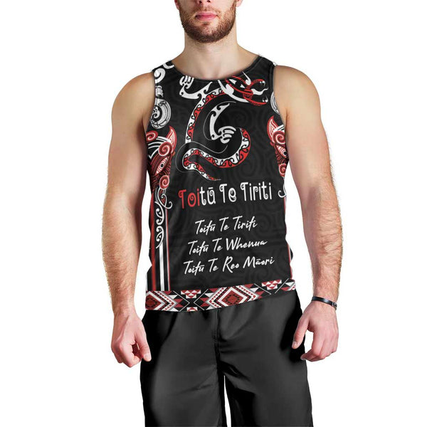 Aotearoa Toitu Te Tiriti-Maori Taniwha Men Tank Top Toitu Te Whenua ...