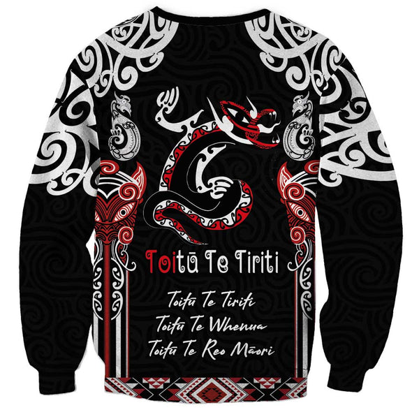 Aotearoa Toitu Te Tiriti-Maori Taniwha Sweatshirt Toitu Te Whenua Toitu ...