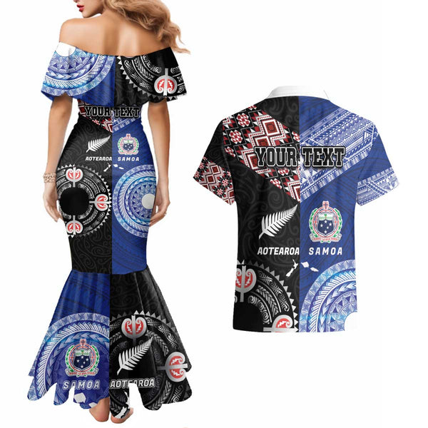 Personalised Aotearoa and Samoa Together Couples Matching Mermaid Dress ...