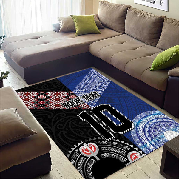 Custom Aotearoa and Samoa Rugby Area Rug Maori Warrior and Teuila ...