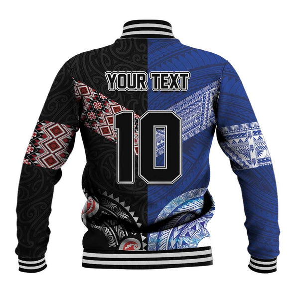 Custom Aotearoa and Samoa Rugby Baseball Jacket Maori Warrior and ...