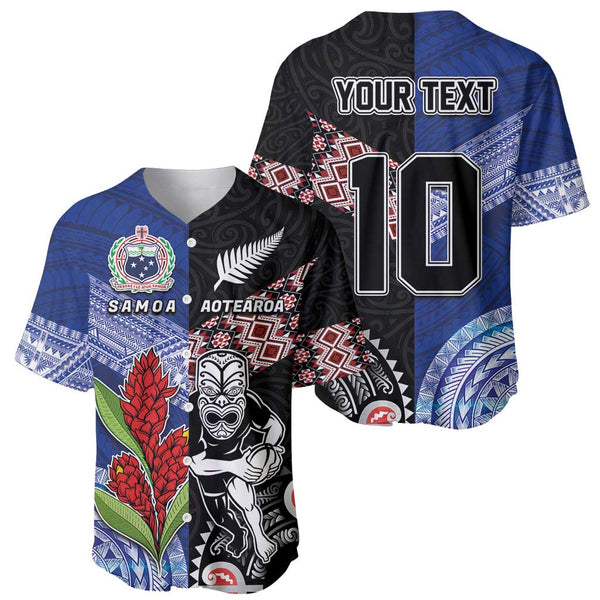 Custom Aotearoa and Samoa Rugby Baseball Jersey Maori Warrior and ...