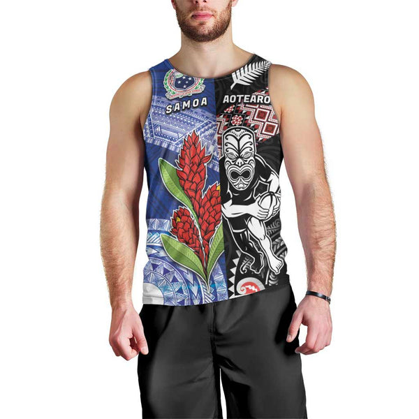 Custom Aotearoa and Samoa Rugby Men Tank Top Maori Warrior and Teuila ...