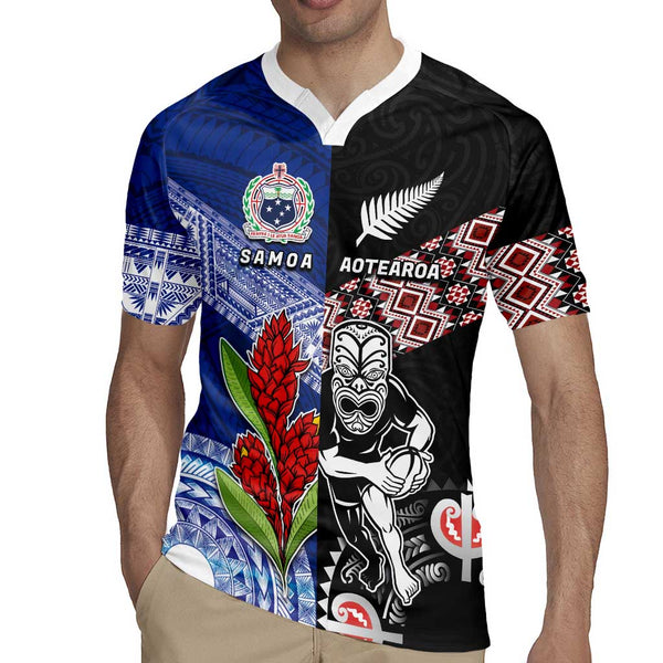 Custom Aotearoa and Samoa Rugby Rugby Jersey Maori Warrior and Teuila ...