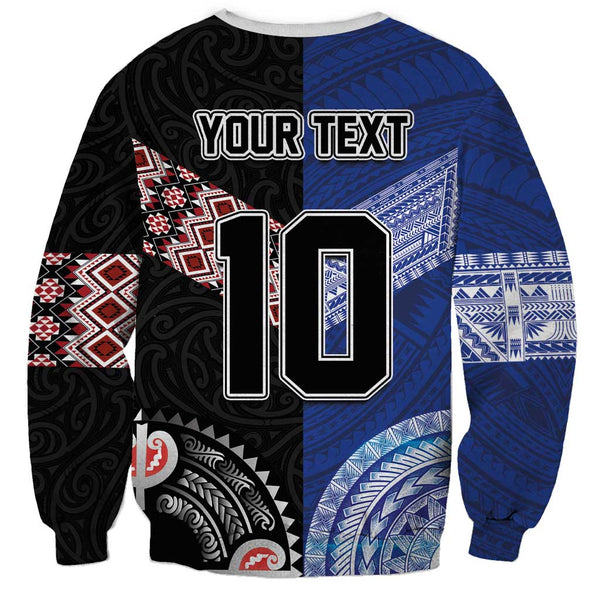 Custom Aotearoa and Samoa Rugby Sweatshirt Maori Warrior and Teuila ...