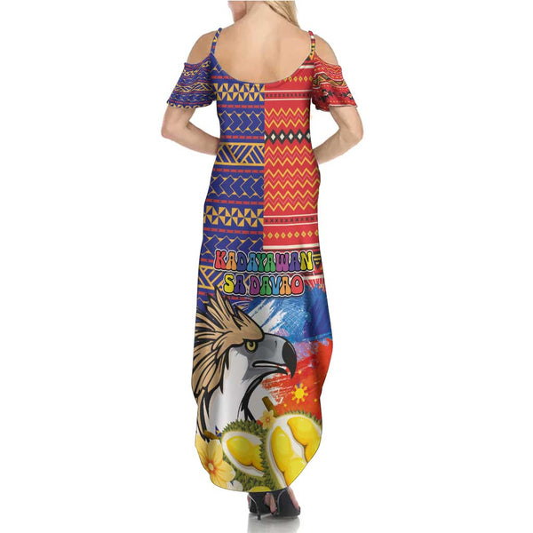 Philippines Kadayawan Summer Maxi Dress Filipino Eagle Durian with ...