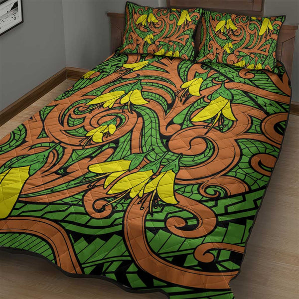 New Zealand Kowhai Flowers Quilt Bed Set Maori Koru Pattern LT03