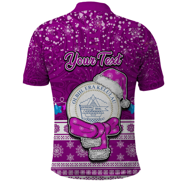 Personalised Palau Christmas Polo Shirt Snowman Hugs Palau Coat of Arms ...