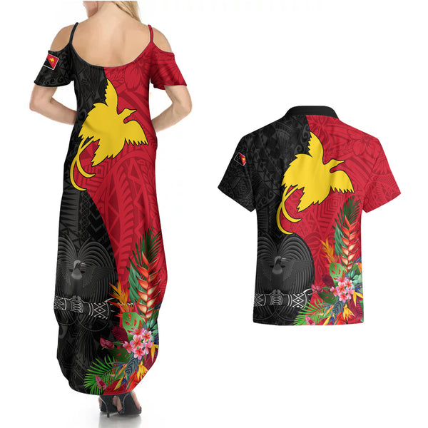 Papua New Guinea Couples Matching Summer Maxi Dress and Hawaiian Shirt ...
