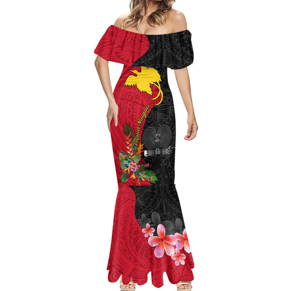 Custom Papua New Guinea Mermaid Dress Birds Of Paradise Mix Tropical ...