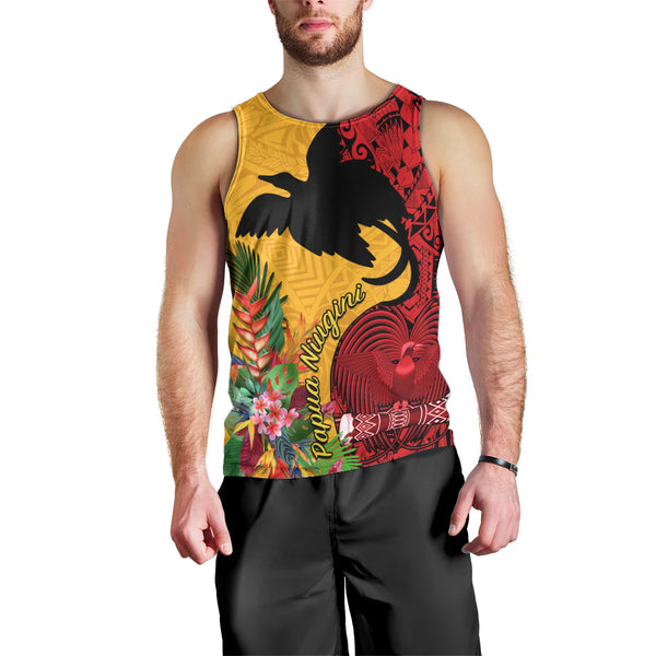Custom Papua New Guinea Men Tank Top Birds Of Paradise Mix Tropical ...