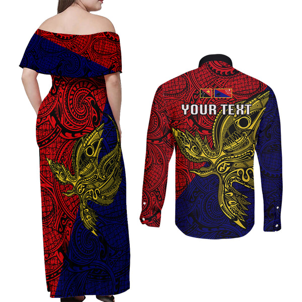 Custom Papua New Guinea Central Province Couples Matching Off Shoulder