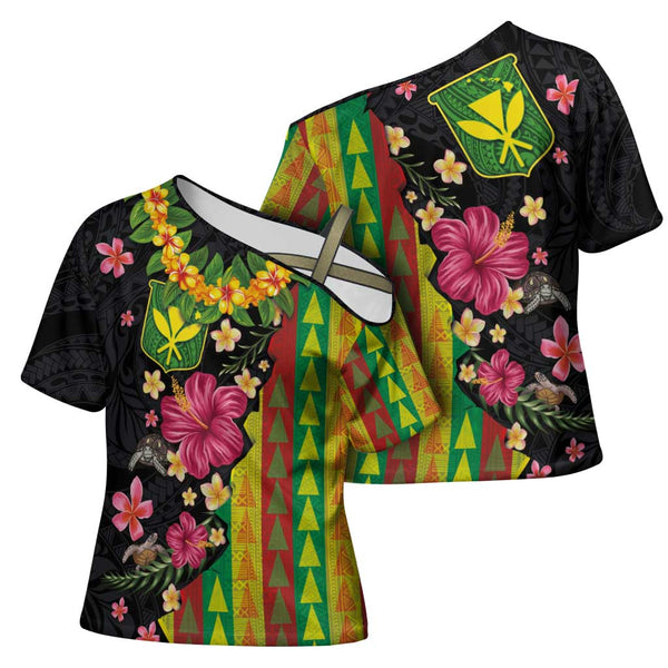 Hawaiian Independence Day Cross Shoulder Shirt Kanaka Maoli Symbols ...