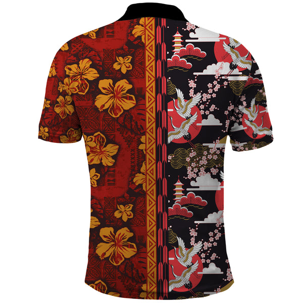 Japanese Culture Hawaii Style Polo Shirt Hawaiian Tribal and Japanese ...