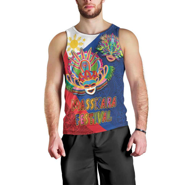Philippines MassKara Men Tank Top Filipino Carnival Mask and Polynesian ...