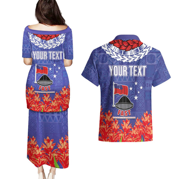 FAST Party Samoa Couples Matching Puletasi and Hawaiian Shirt Ula Fala ...