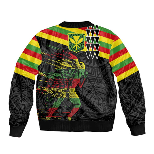 Kanaka Maoli Running Bomber Jacket Kakau Pattern with Kanaka Maoli Flag ...