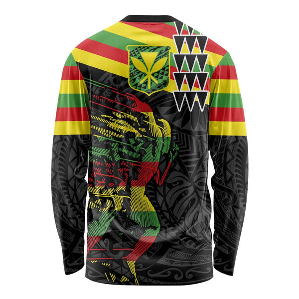 Kanaka Maoli Running Long Sleeve Shirt Kakau Pattern with Kanaka Maoli ...