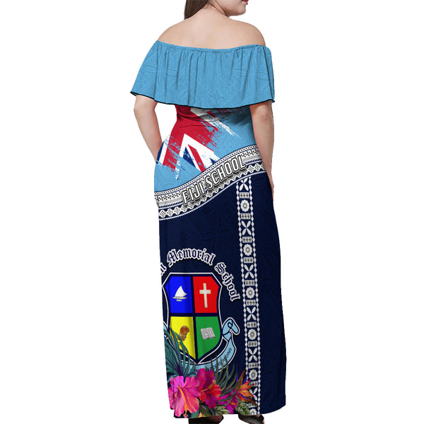 Fiji Lelean Memorial School Off Shoulder Maxi Dress Tapa and Polynesian ...