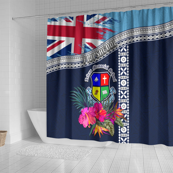 Fiji Lelean Memorial School Shower Curtain Tapa and Polynesian Tribal ...