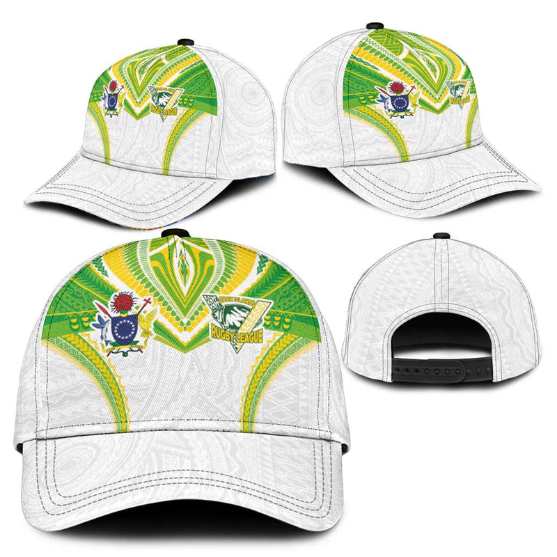 Cook Islands Rugby Classic Cap Tatau Art Sport Style White Color LT03
