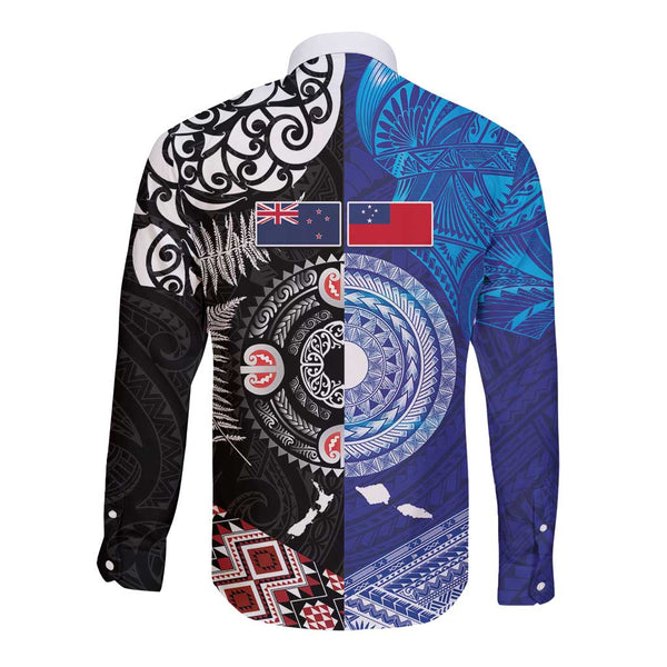 Samoa and Aotearoa Together Long Sleeve Button Shirt Tatau Art Tattoos ...
