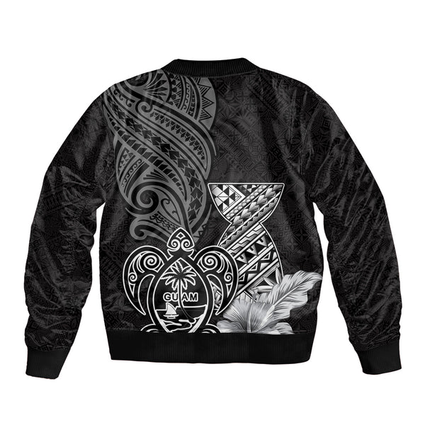 Guam Latte Stone Chamorro Culture Sleeve Zip Bomber Jacket Tapa Pattern ...
