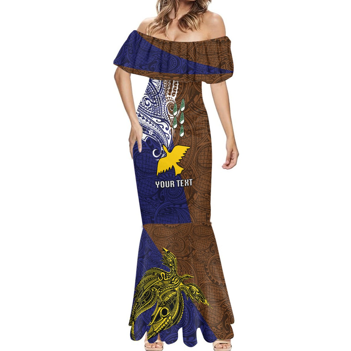 Custom Papua New Guinea Manus Province Mermaid Dress PNG Birds Of ...