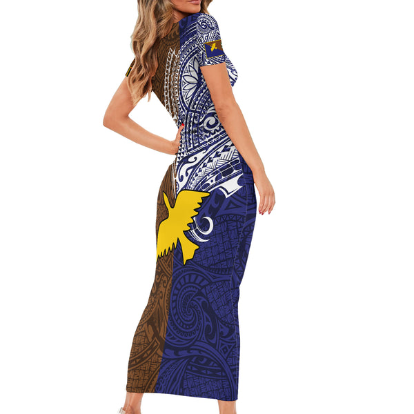 Custom Papua New Guinea Manus Province Short Sleeve Bodycon Dress PNG ...