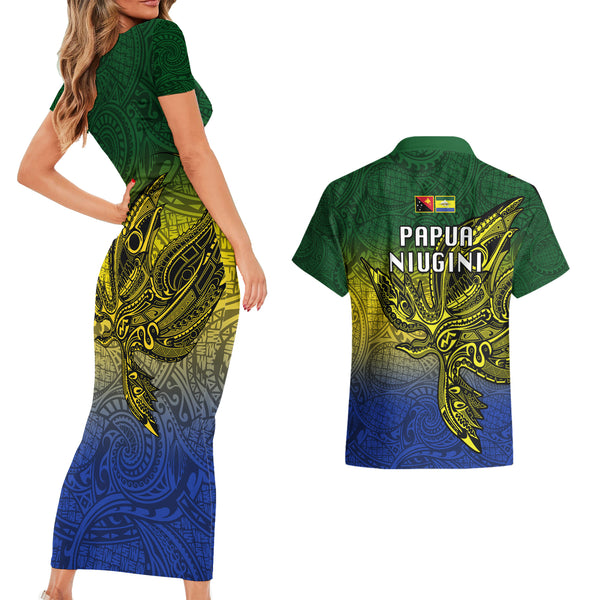 Papua New Guinea Morobe Province Couples Matching Short Sleeve Bodycon ...