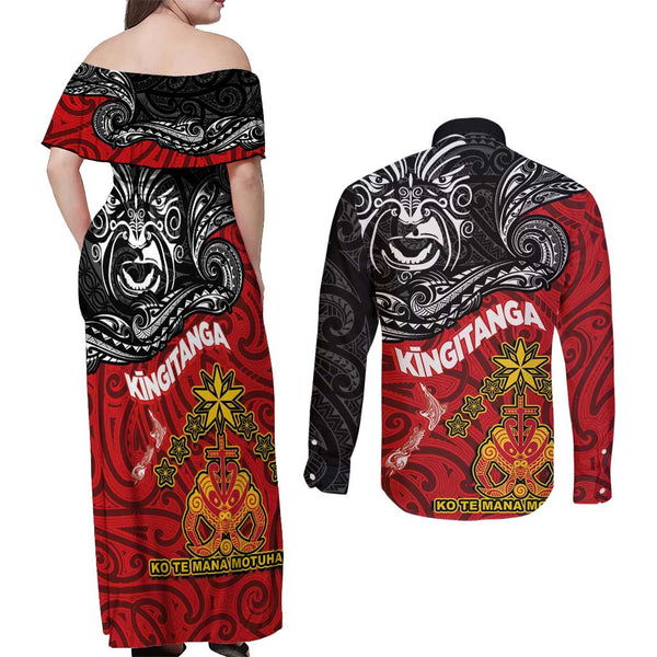 The Kingitanga - Maori King Movement Couples Matching Off Shoulder Maxi ...