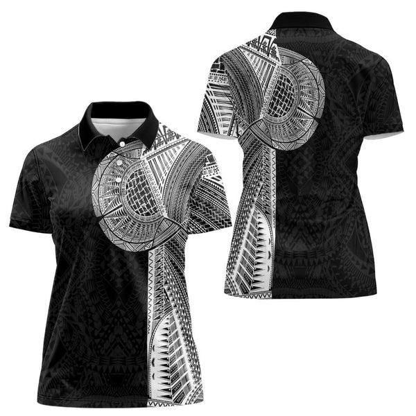 Samoan Tatau Women Polo Shirt Art Tribal Traditional Tattoos LT03