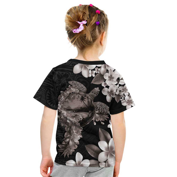 Hawaiian Lei Day Kid T Shirt Plumeria and Turtle with Polynesian Tribal ...
