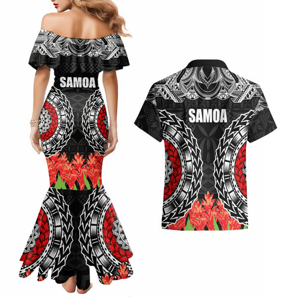 Samoa Siapo Ula Fala Couples Matching Mermaid Dress and Hawaiian Shirt ...