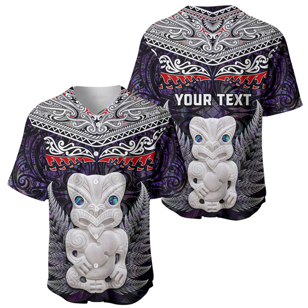 New Zealand Hei Tiki Baseball Jersey Maori Purple Papua Shell Pattern LT03